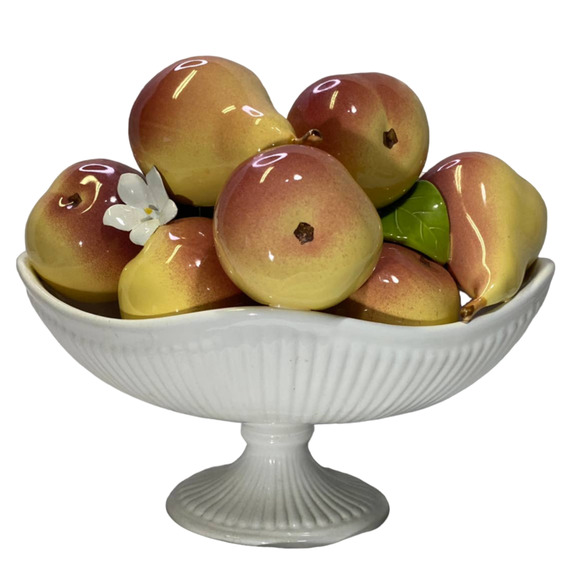 Bertinazzo | Art | Ceramice Arcoraleno Bertinazzo Porcelain Sculpture Bowl Fruit Pears Home Deor ...